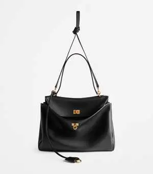 Balenciaga Calfskin Rodeo Shoulder Bag - Black