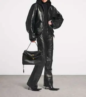 Balenciaga Calfskin Rodeo Shoulder Bag - Black