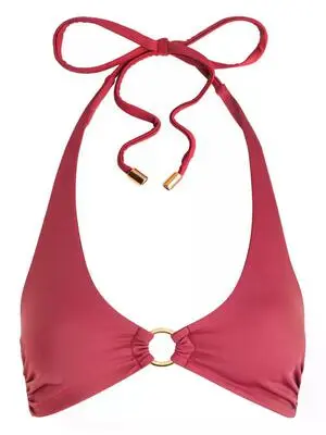 AWAY THAT DAY Sorrento Ring Detail Halter-neck Bikini Top - Pink