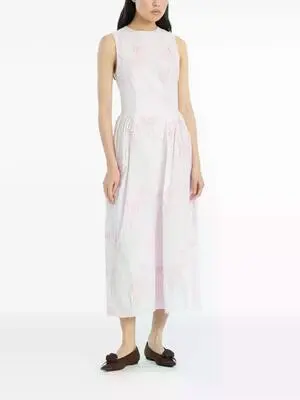 ROTATE BY BIRGER CHRISTENSEN Sleeveless Embroidered Midi Dress - Pink