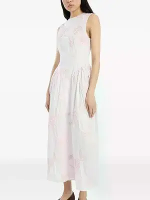 ROTATE BY BIRGER CHRISTENSEN Sleeveless Embroidered Midi Dress - Pink