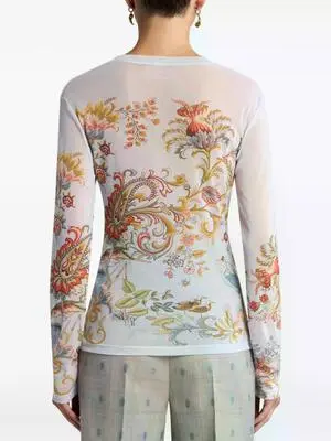 Etro Flora Fauna-motif Top - White