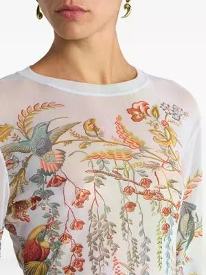 Etro Flora Fauna-motif Top - White