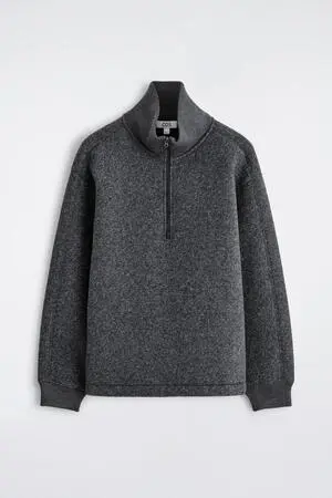 Cos Oversized Felted Scuba Mock-neck Sweater