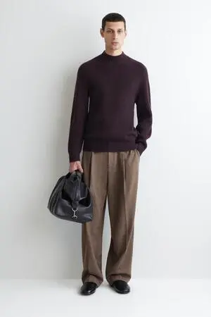 Cos Ribbed Wool Mock-neck Sweater - Red