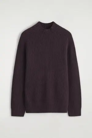 Cos Ribbed Wool Mock-neck Sweater - Red