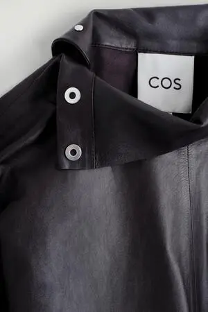 Cos Leather Mock-neck Top