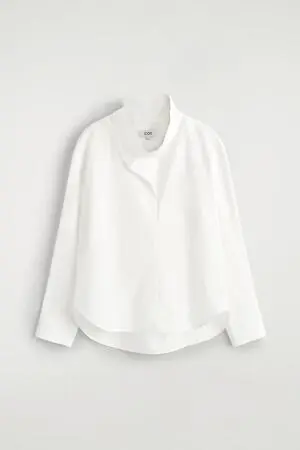 Cos Mock-neck Pima Cotton Shirt