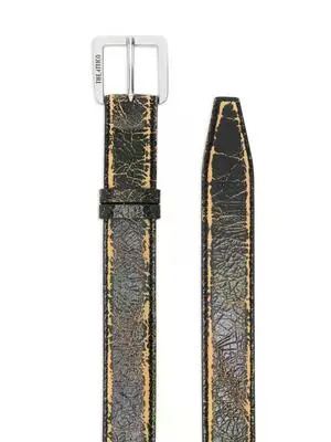 Attico Cracked Buckle Leather Belt - Black