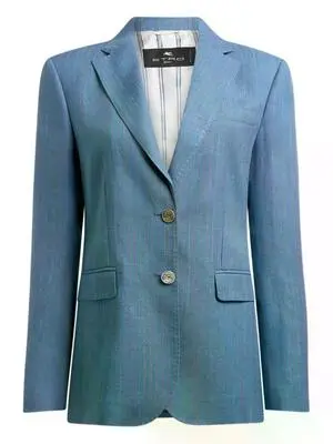 Etro Pegaso Button Striped Single-breasted Blazer