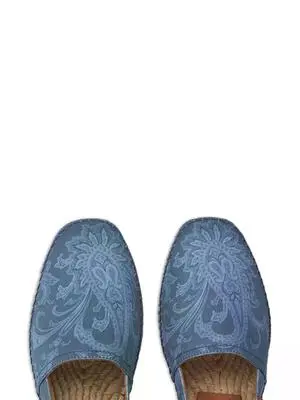 Etro Canvas Espadrilles With Paisley Motif - Blue