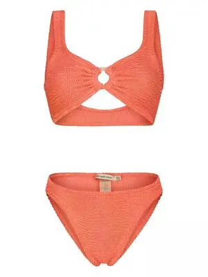 PARAMIDONNA Irina Textured Ring-detail Bikini - Orange
