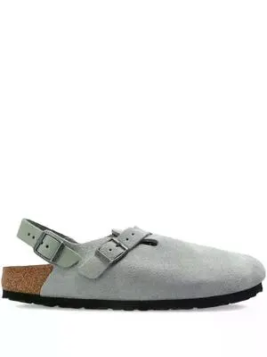 BIRKENSTOCK Buckle Strap Suede Mules
