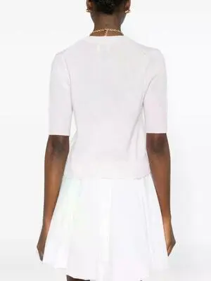 ALLUDE Button Short-sleeve Cardigan - Pink