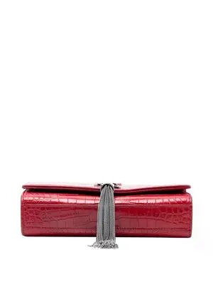 Saint Laurent 2019 Small Embossed Leather Kate Tassel Crossbody Bag - Red