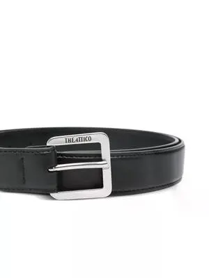Attico Logo Leather Belt - Black