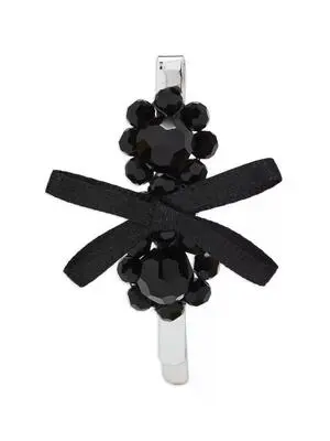 Simone Rocha Beaded Bow Hair Clip - Black