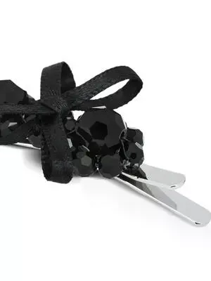 Simone Rocha Beaded Bow Hair Clip - Black
