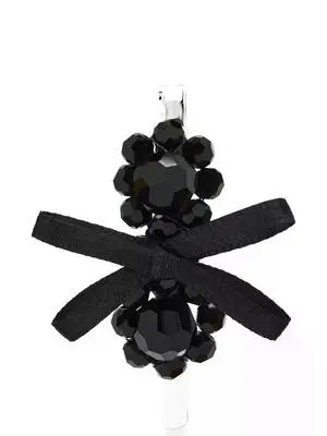 Simone Rocha Beaded Bow Hair Clip Jet