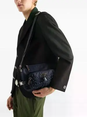 Prada Re-nylon And Leather Shoulder Bag - Blue