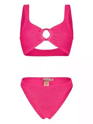 PARAMIDONNA Irina Textured Ring-detail Bikini - Pink
