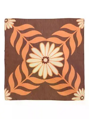 OSKLEN Daisy-floral Scarf - Brown