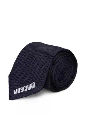 Moschino Logo-embroidered Neck Tie - Blue
