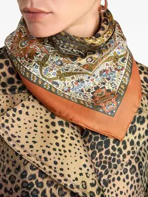 Etro Paisley-animal Motif Scarf - Neutrals