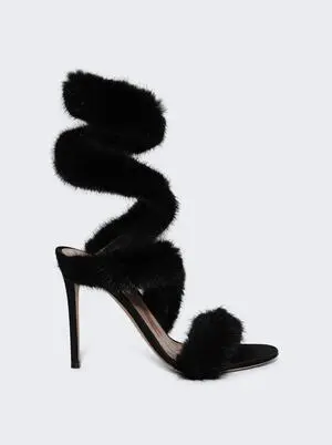GIANVITO ROSSI Fur Opera High Heel Sandals