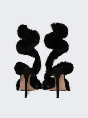 GIANVITO ROSSI Fur Opera High Heel Sandals