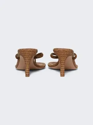 GIANVITO ROSSI Raffia And Suede Calypso Sandals - Brown