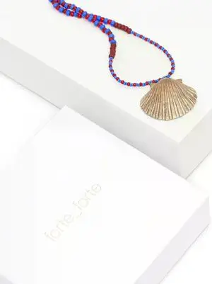 FORTE_FORTE Shell-pendant Beaded Necklace