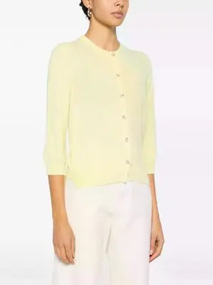 ALLUDE Buttoned Cardigan - Yellow