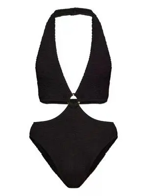 Bond Eye Celeste Ring Textured One Piece Swimsuit - Black
