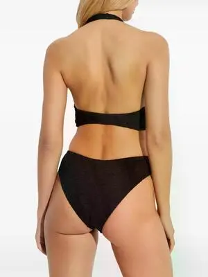 Bond Eye Celeste Ring Textured One Piece Swimsuit - Black