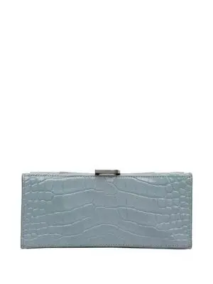 Balenciaga 2022 Small Croc Embossed Hourglass Top Handle Satchel