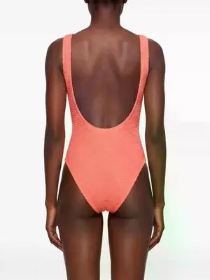 PARAMIDONNA Textured One-piece Swimsuit - Orange
