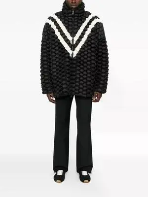 RAXXY Stripe-detail Textured Jacket