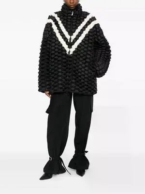 RAXXY Stripe-detail Textured Jacket