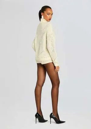 Retrofete Embellished Turtleneck Sweater - Ivory/silver