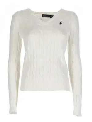 Polo Ralph Lauren Cable Knit With Logo - White
