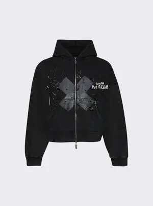 RIVINGTON ROI REBIS Zip Up Hoodie - Black