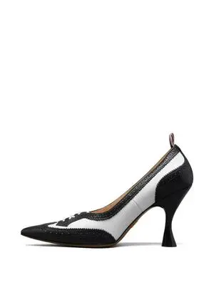 Thom Browne Wingtip Pebble-grain Pumps
