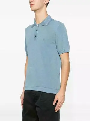 Etro Textured-knit Polo Shirt - Blue
