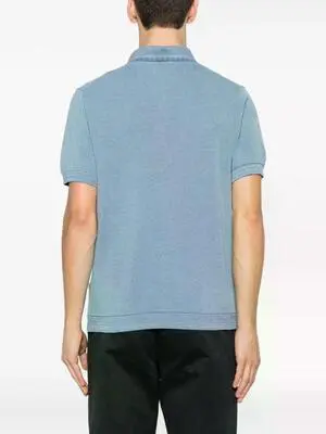 Etro Textured-knit Polo Shirt - Blue