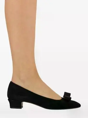 FERRAGAMO Vara Bow Block-heel Pumps - Black