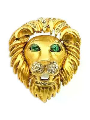 JENNIFER GIBSON JEWELLERY 1980s Bejewelled Lion Statement Ring