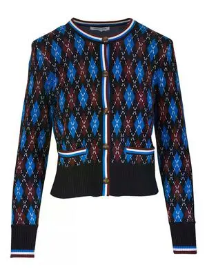 VERONICA BEARD Sylvane Argyle Button Cardigan