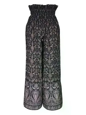 Veronica Beard Shirred Paisley Trousers