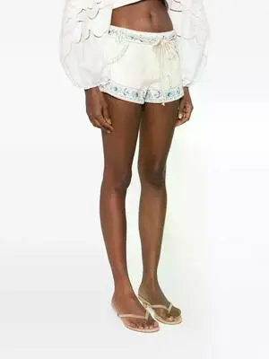Zimmermann Embroidered Drawstring Shorts